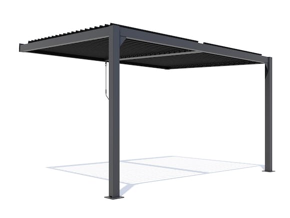 Louvre Roof System Wall Mount 4m x 3m Charcoal – Turfrey.co.nz
