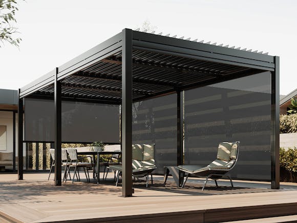 Louvre Roof System Mesh Blind 2.7m Charcoal – Turfrey.co.nz