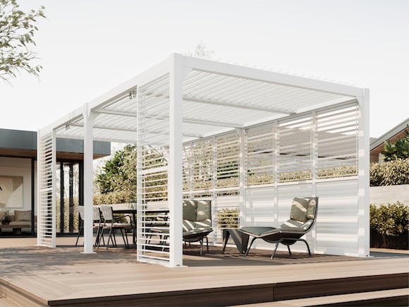 Louvre Roof System Wall Shutters 0.9m White – Turfrey.co.nz
