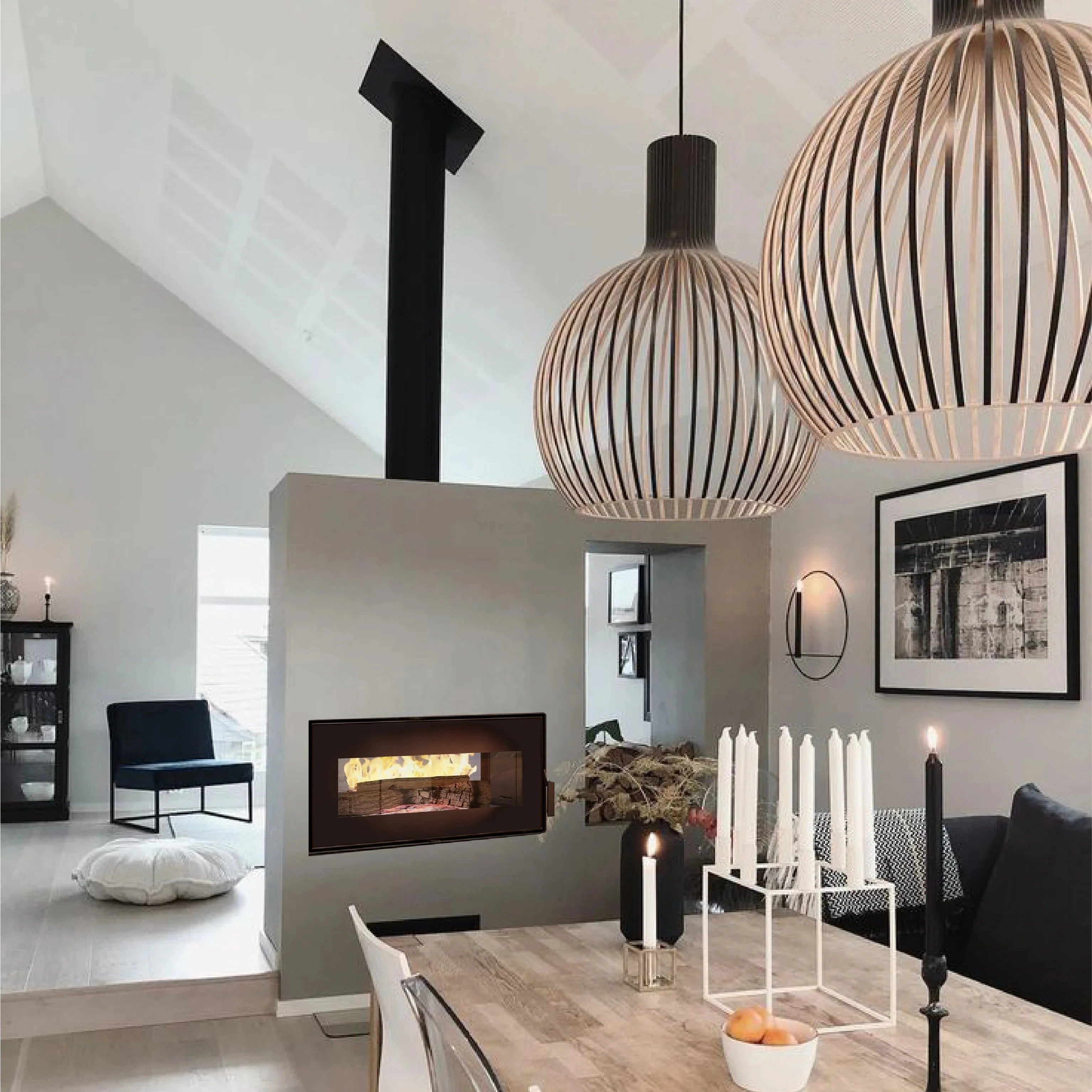 VisionLine Taurus Double Sided Timber Cavity Wood Fire Package ...