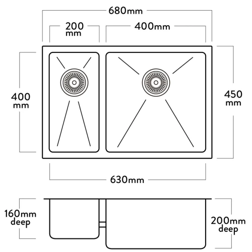 Mercer DV204-L Liverpool 1 & 1/4 Double Bowl - Left Hand – Turfrey.co.nz