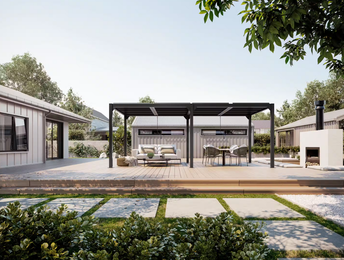 Louvre Roof System 6m x 3m Charcoal | Turfrey Louvre Roofs NZ – Turfrey ...