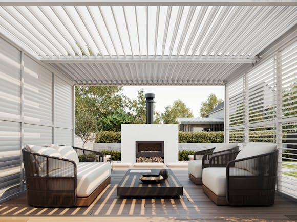 Louvre Roof System Wall Shutters 1.23m White – Turfrey.co.nz