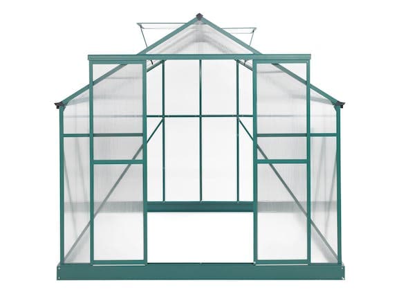 Evergreen Greenhouse 8ft x 10ft Green 6mm – Turfrey.co.nz