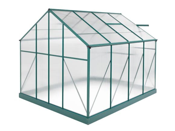 Evergreen Greenhouse 8ft x 10ft Green 6mm – Turfrey.co.nz