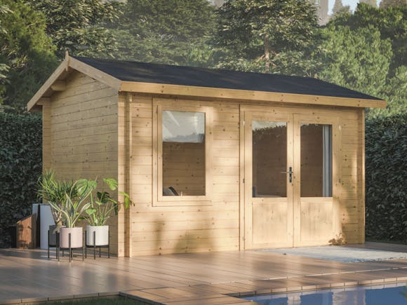 Log Cabin Garden House Iris 3.6m x 2.7m | Turfrey Log Cabins NZ ...