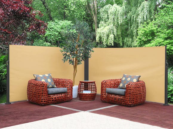 Double Retractable Side Screen 1.8m x 3m Beige – Turfrey.co.nz