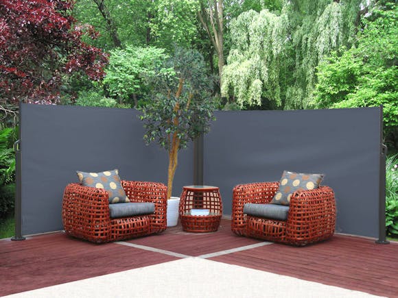 Double Retractable Side Screen 1.8m x 3m Graphite – Turfrey.co.nz