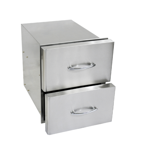 Grandfire Stainless steel double drawer – Turfrey.co.nz